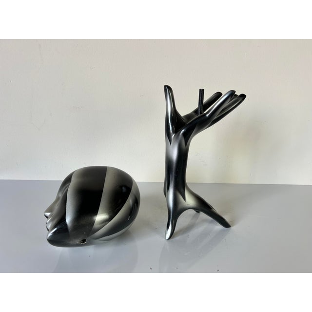 90's Postmodern Hand and Head Sculpture | Chairish