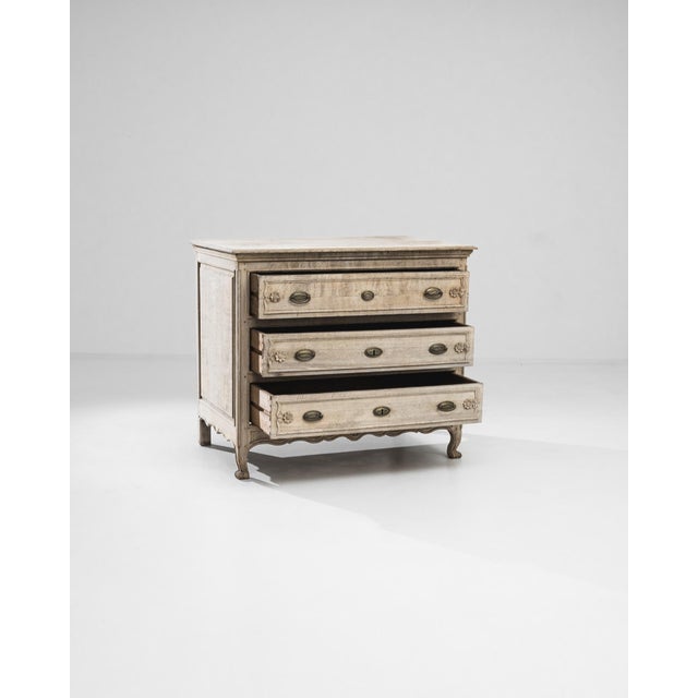 20th Century French Bleached Oak Chest Of Drawers | Chairish