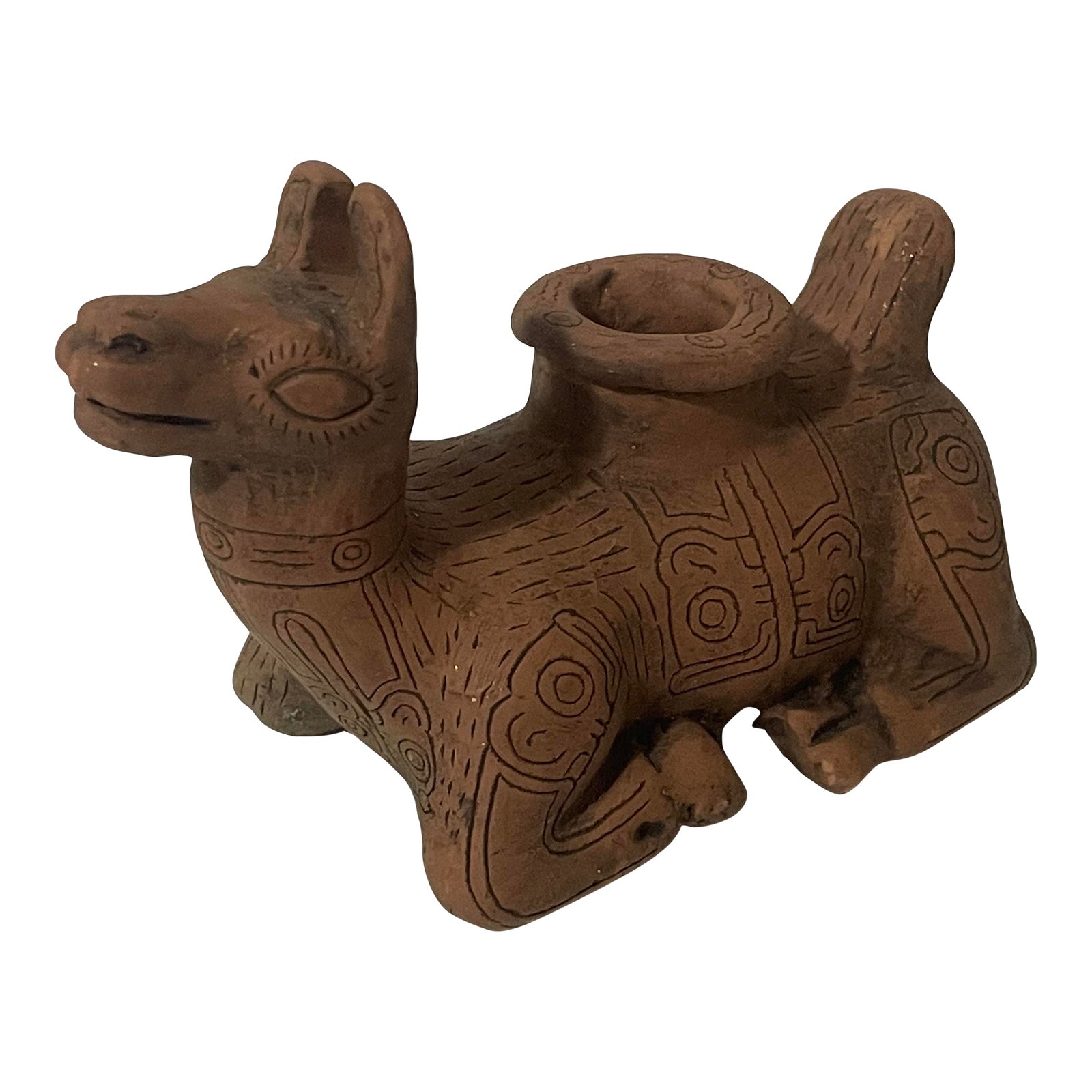 Vintage Primitive Peruvian Handmade Clay Pottery Llama Alpaca Effigy ...