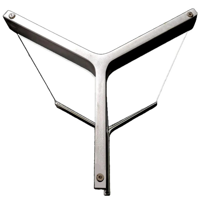 70s Modernist Pace Glass Dining Table With Triangular Twin Chromed ...