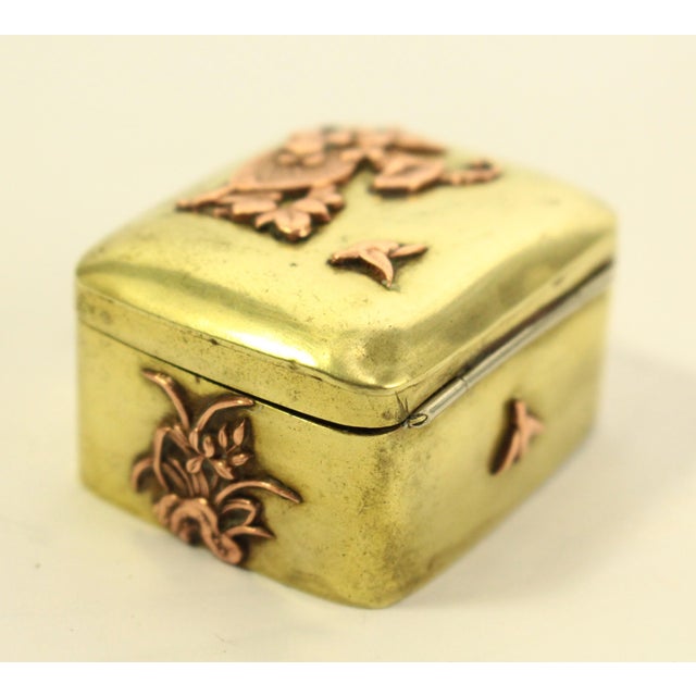 Antique Japanese Meiji Mixed Metal Snuff Box, Brass & Copper | Chairish