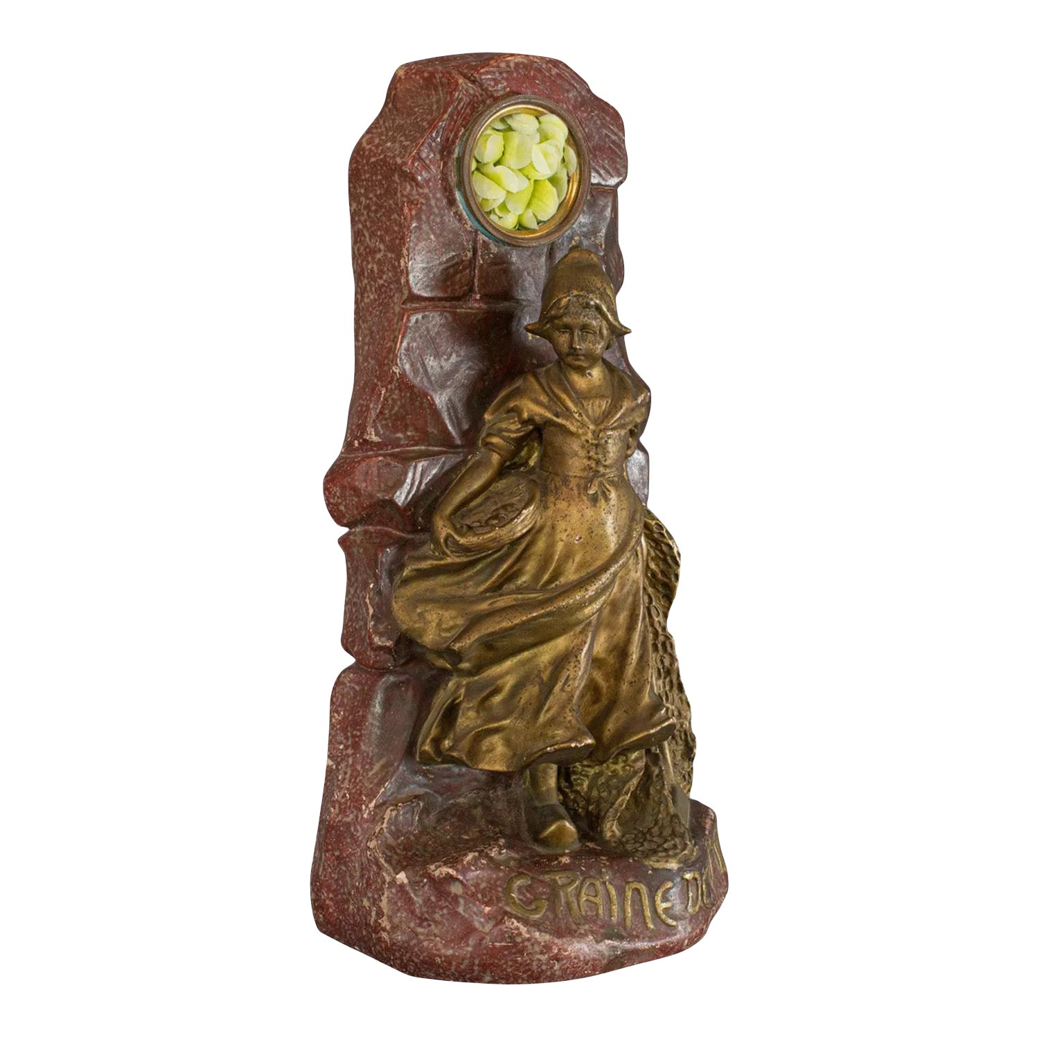 Late 19th Century Art Nouveau Gilt Statue Figurine | Chairish