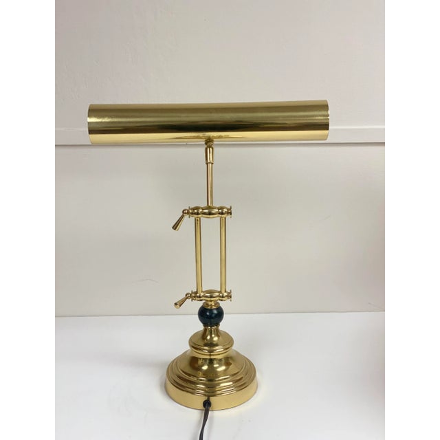Vintage Brass Adjustable Traditional Piano Banker Desk Lamp | Chairish