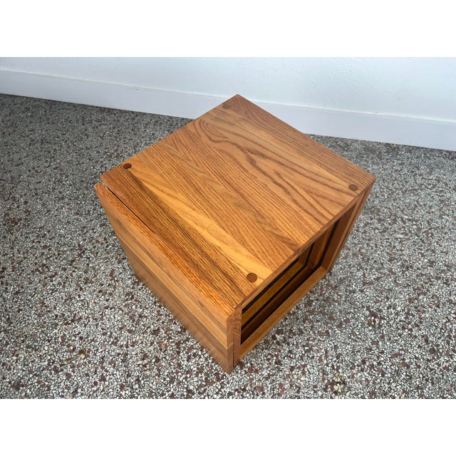 Vintage Studio Crafted Solid Oak Cube of Nesting Tables | Chairish