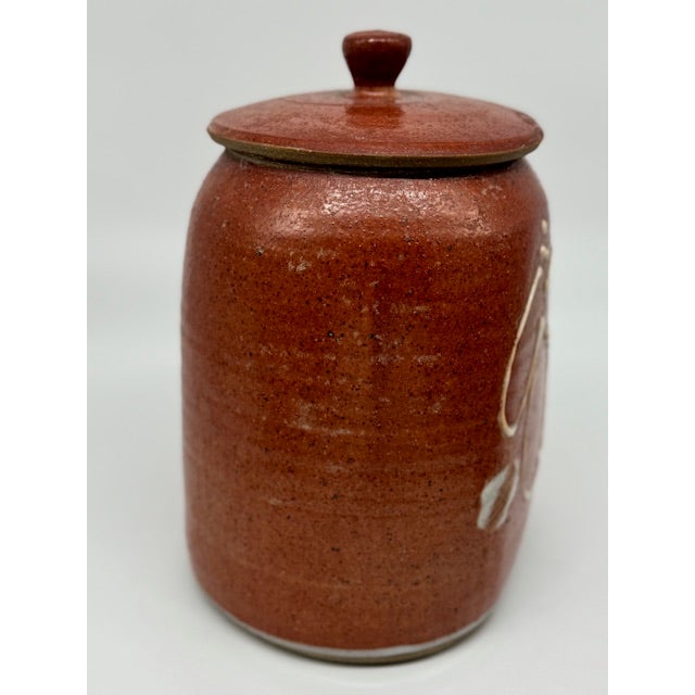 Late 20th Century Handcrafted Rust-Colored Studio Pottery Canisters ...