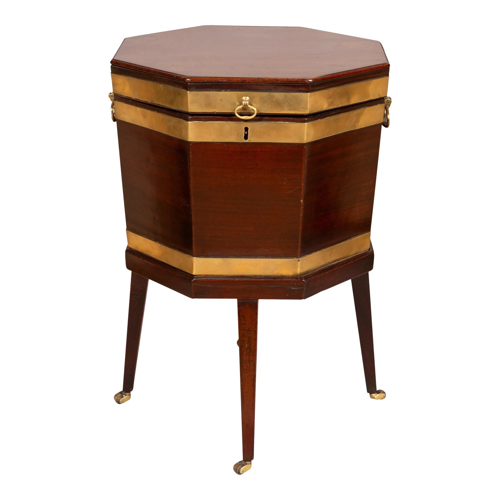 Regency Mahogany Brass Bound Cellarette | Chairish