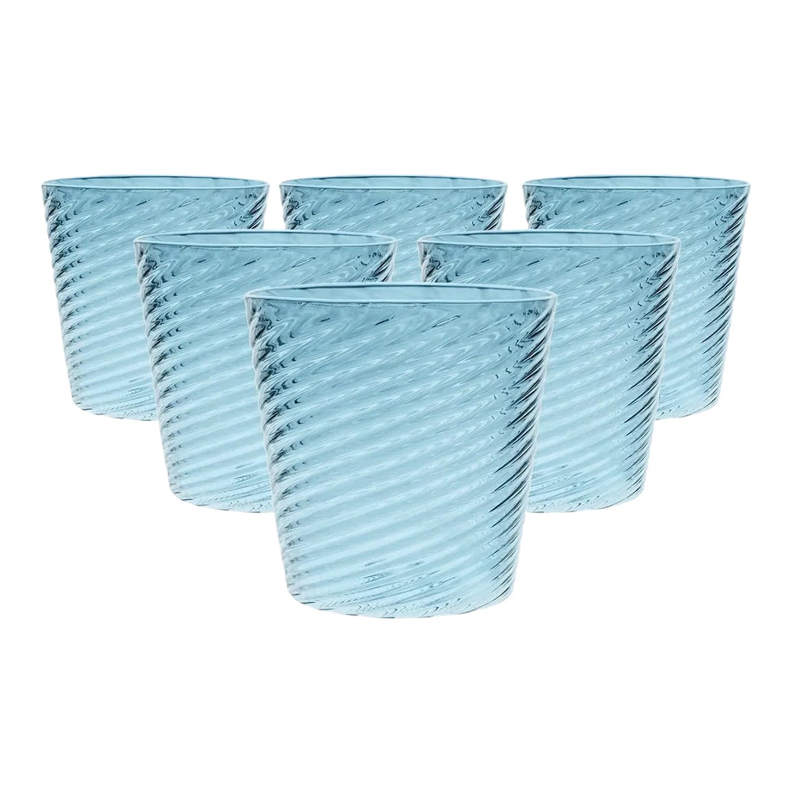 Celerie Kemble Glassware for Chairish Twisty Cups in Steel Blue with ...