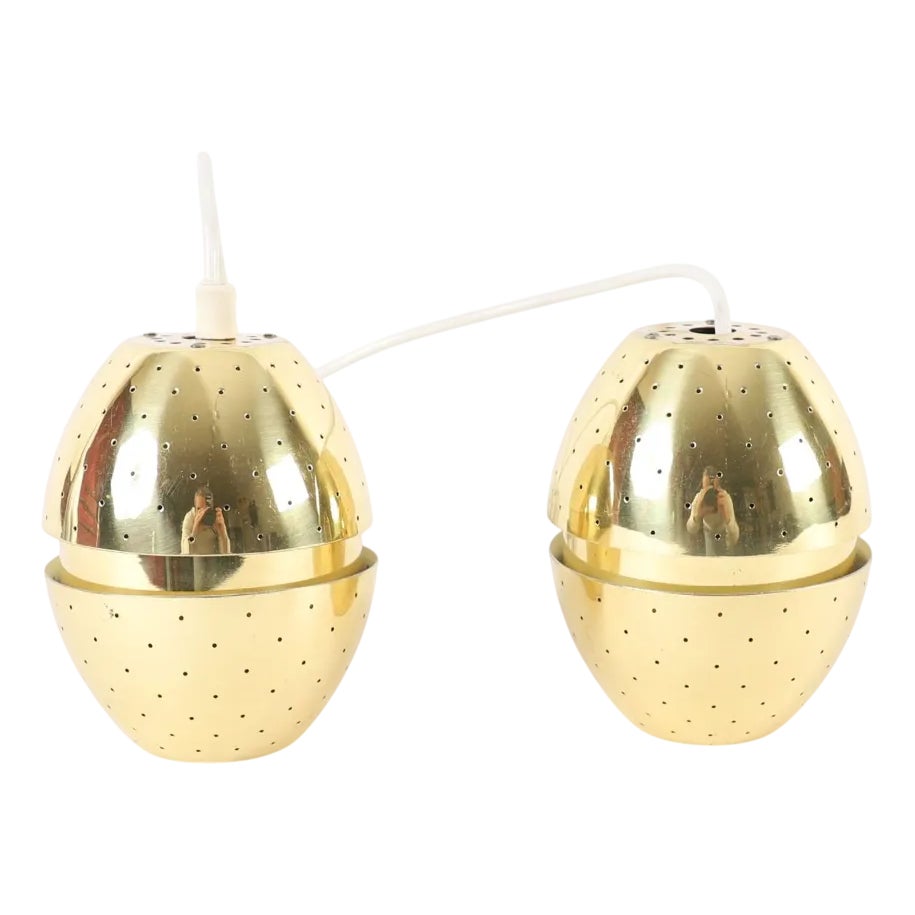 Vintage Window Lamps in Brass by Hans Agne Jakobsson, 1960s, Set of 2 ...
