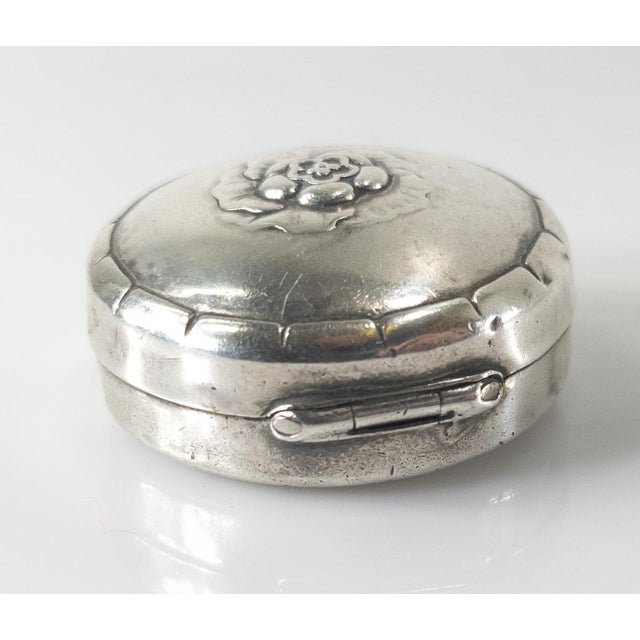 Mid 20th Century Danish Sterling Silver Pill Box by Georg Jensen | Chairish