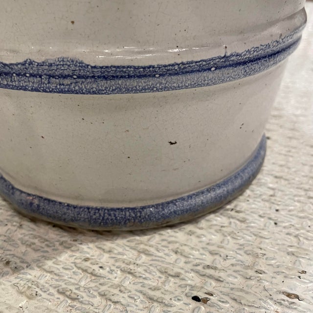 Vintage Petite Blue and White Ceramic Pot | Chairish