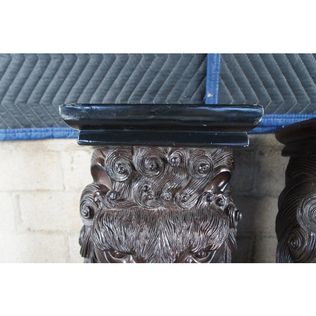 Set of 2 Vintage Architectural Lion Head Corbels Columns Pillars ...
