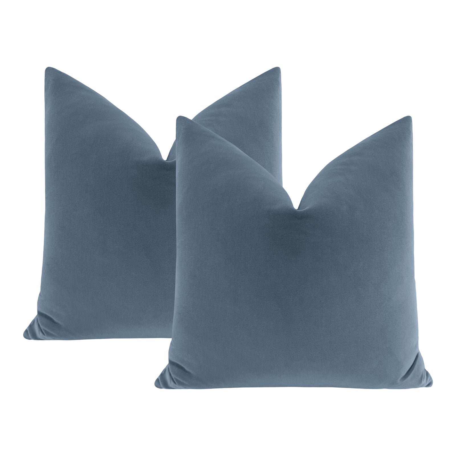 22" Periwinkle Designer Velvet Pillows - a Pair | Chairish