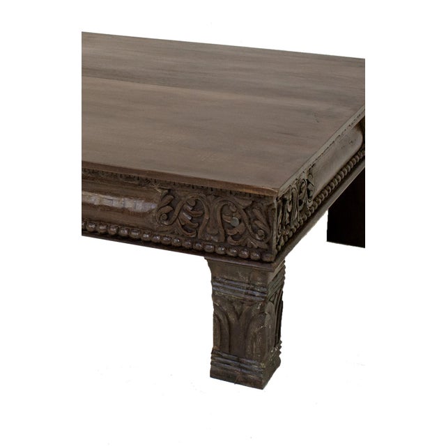 Transitional Style Solid Wood Large Coffee Table | 64" Long Carved ...