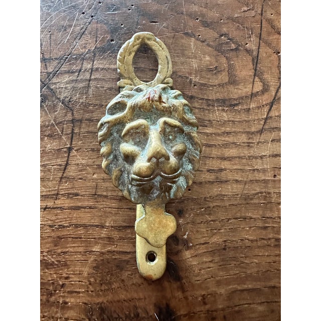 English Brass Lion Head Door Knocker | Chairish