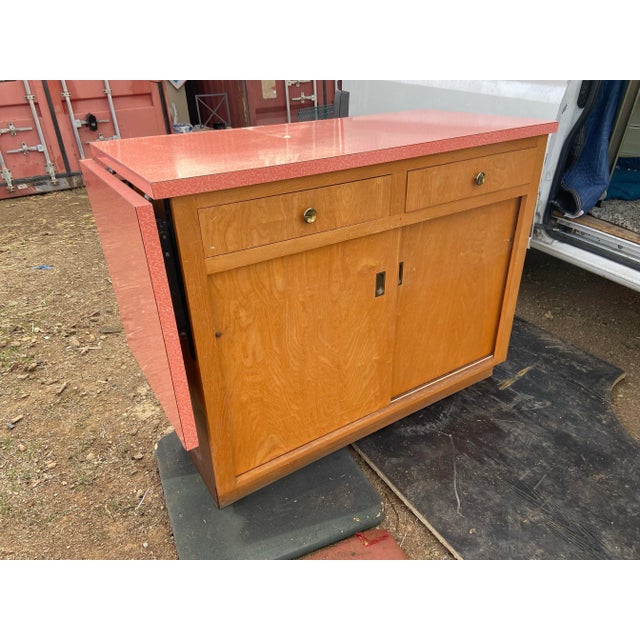 1980s Vintage Drop Leaf Bar Cabinet | Chairish