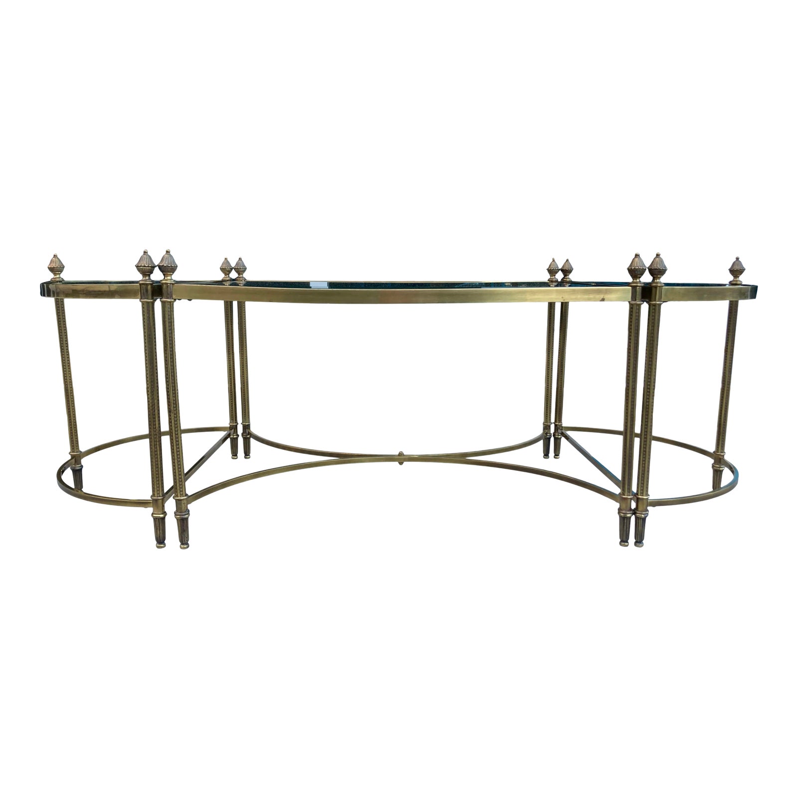 Mid-Century French Jansen Style Maison Baguès Tri-Part Coffee Table - 3 ...
