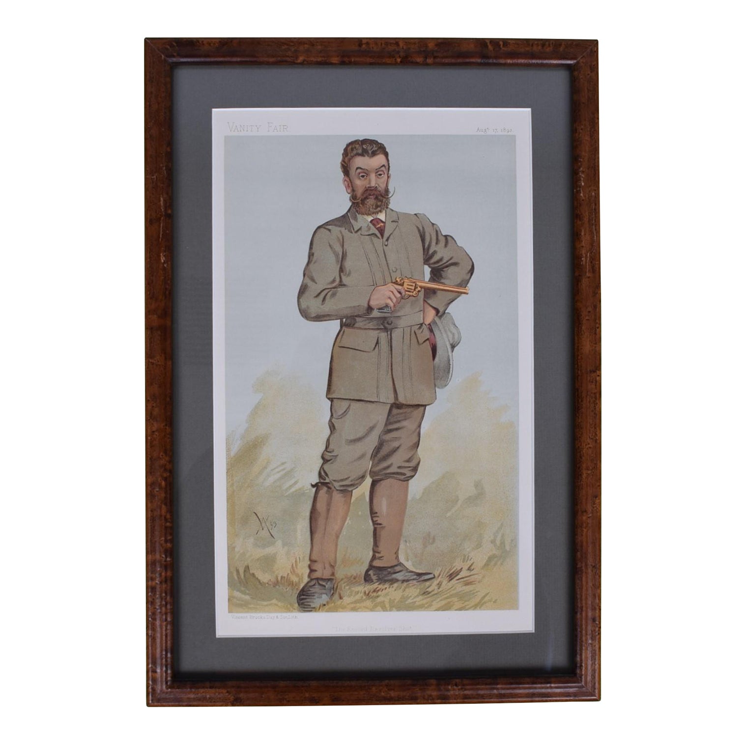 Vintage Vanity Fair Walter Winans, the Record Revolver Shot 1893 Framed ...