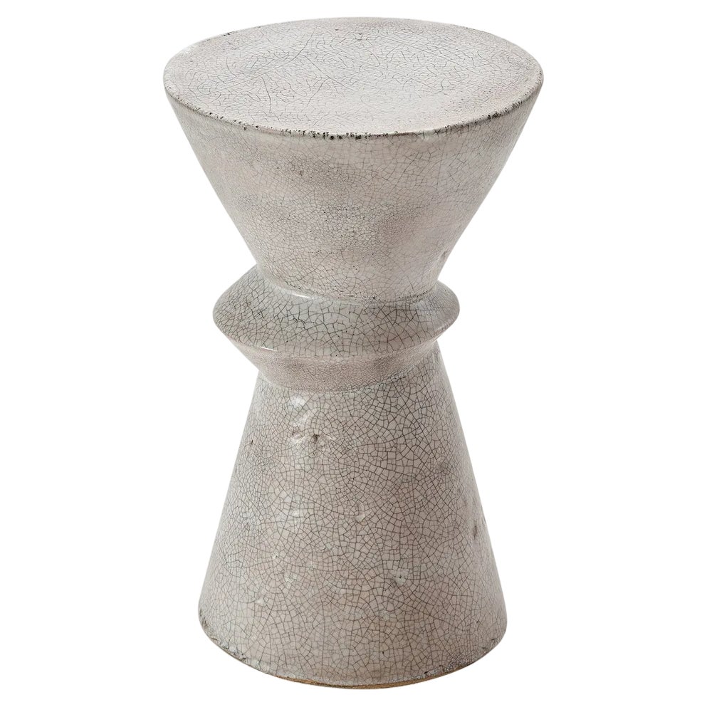 Beige Crackle Side Table by Perler | Chairish