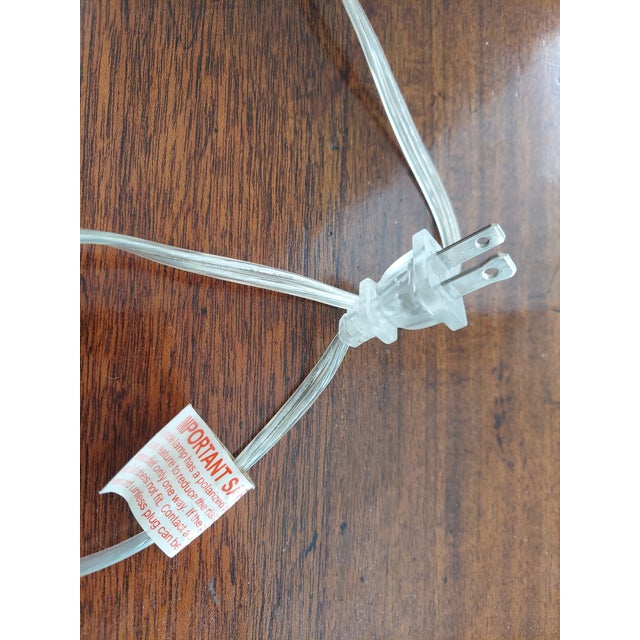 Ruffled Denim Eyelet Lace Table Lamp With Dove Finial | Chairish