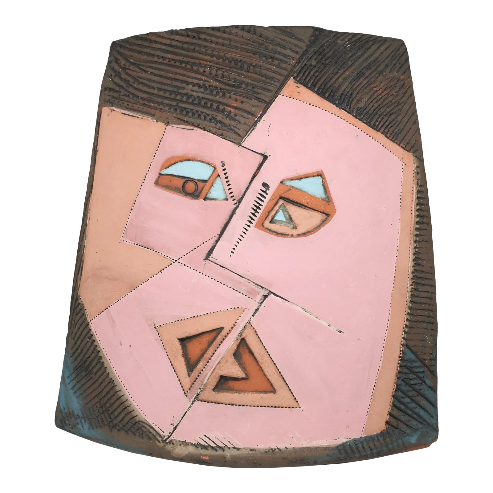 1986 Artist Signed Double Face Cubist Vase | Chairish