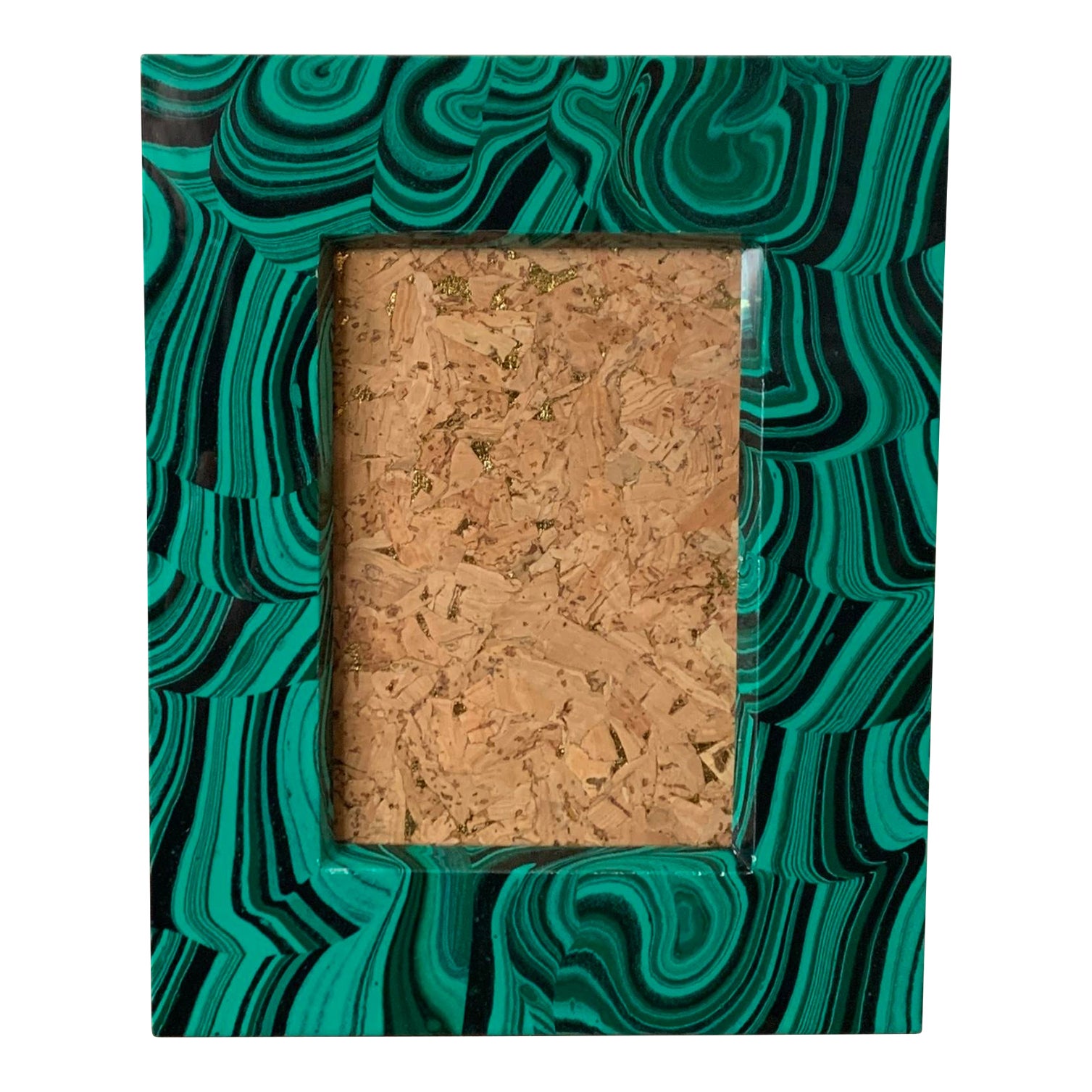 Faux Malachite Photo Frame by Imperial Stone Ltd. 1970s | Chairish