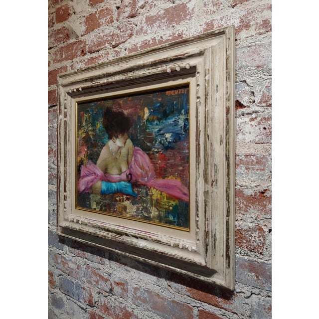 Harold Stephenson - Woman at an Hollywood Bar - Oil Painting C.1960s ...