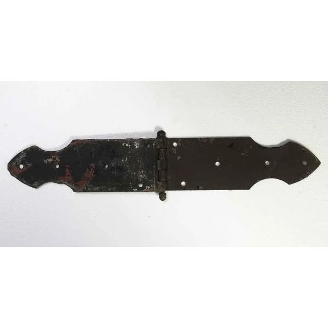 Pair of Early 20th Century Cast Iron Strap Antique Door Hinges | Chairish