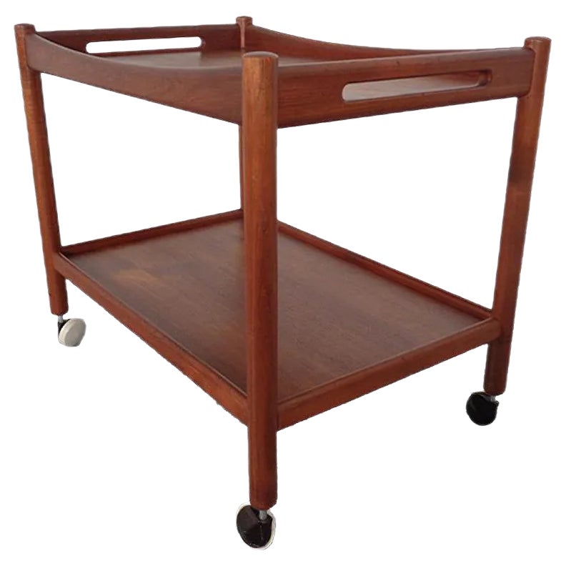 Teak Trolley by Hans J. Wegner for Andreas Tuck, 1950s | Chairish