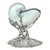 Vintage Coastal Nautilus Shell in Metal Faux Bois Cradle | Chairish
