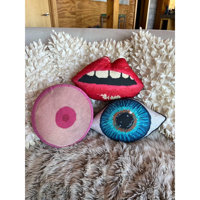 Pop Art Custom Textile Art Pillows - Set of 3, Original Textile Art ...