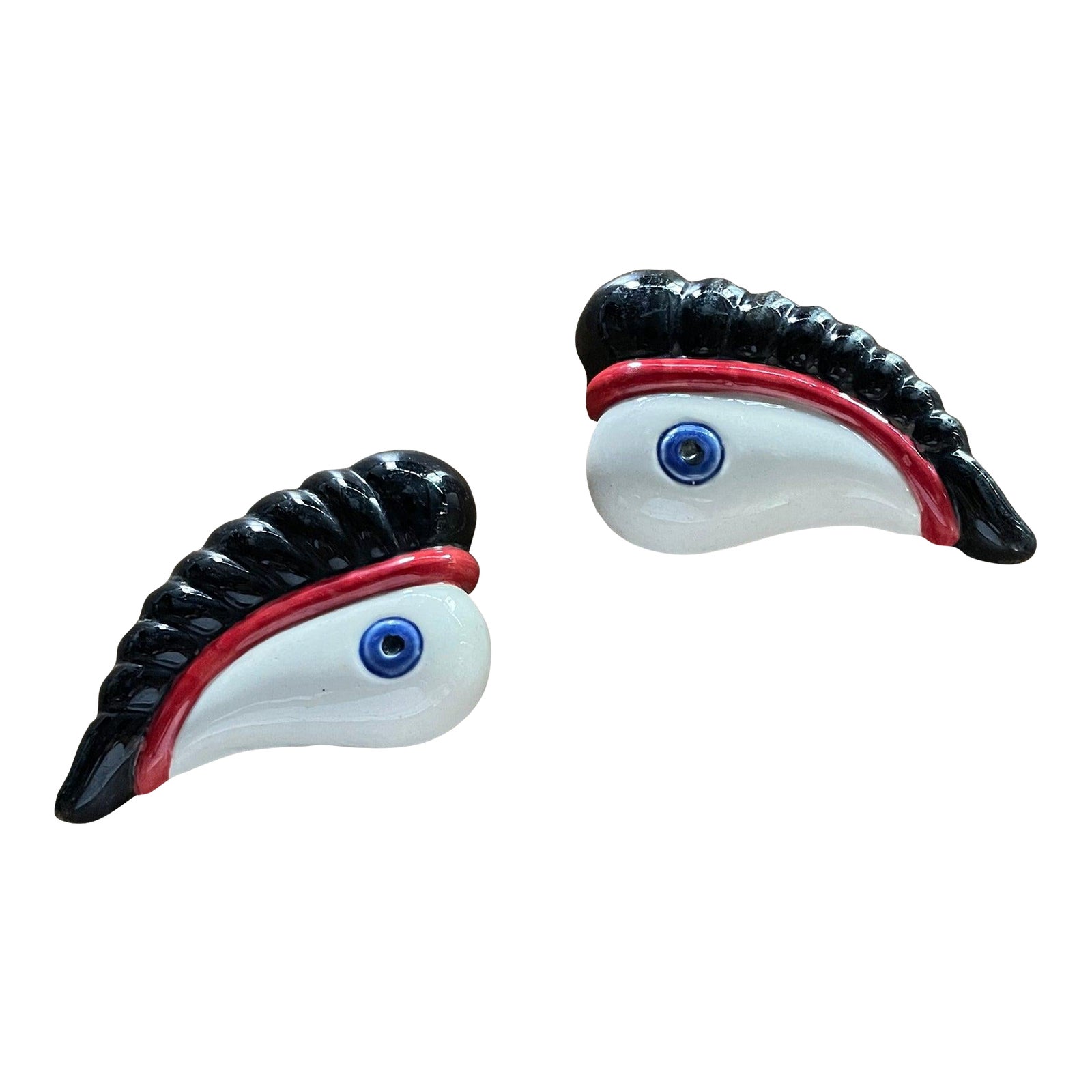 Vintage Ceramic Eye Object Wall Art - a Pair | Chairish