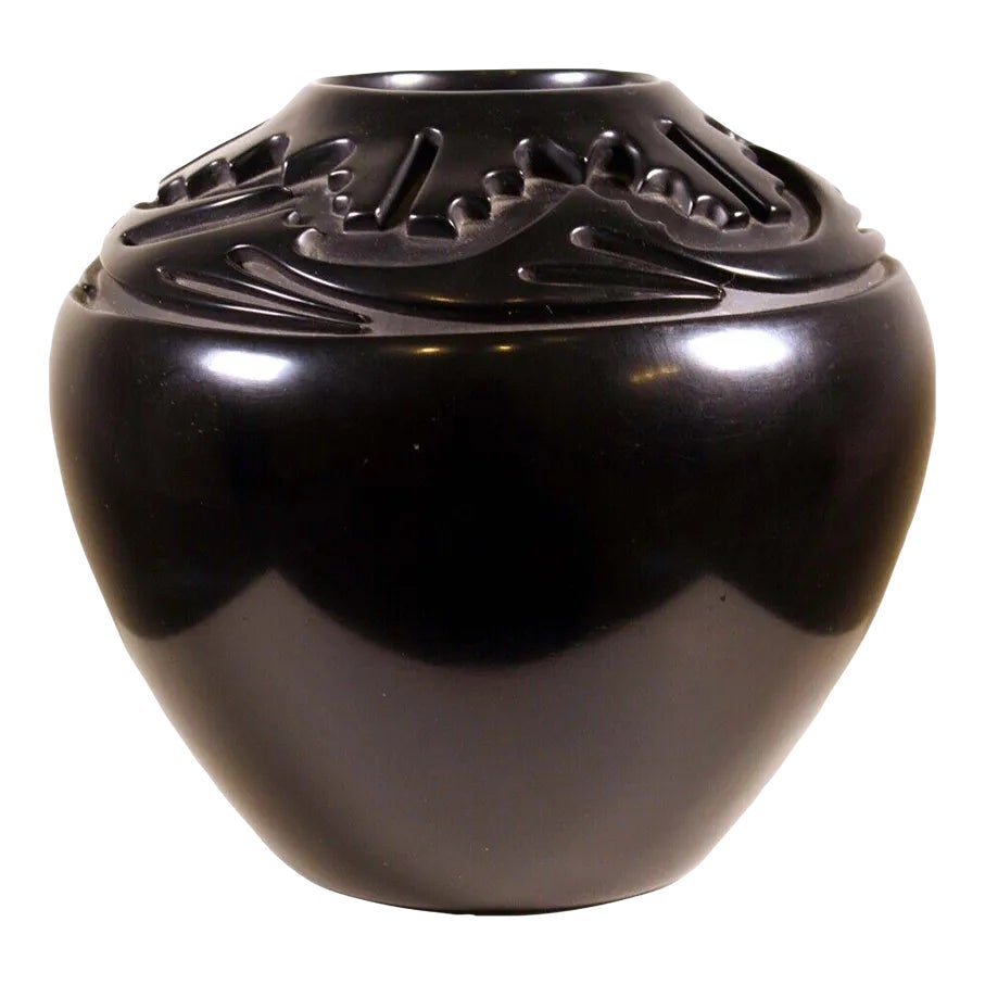 Mid 20th Century Ernest & Marion Harrington Santa Fe Design Black Glass ...