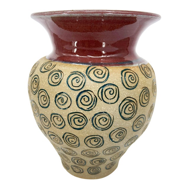 1990s Elliot Hutten Hog-Shed Pottery Swirl Design Signed and Stamped ...