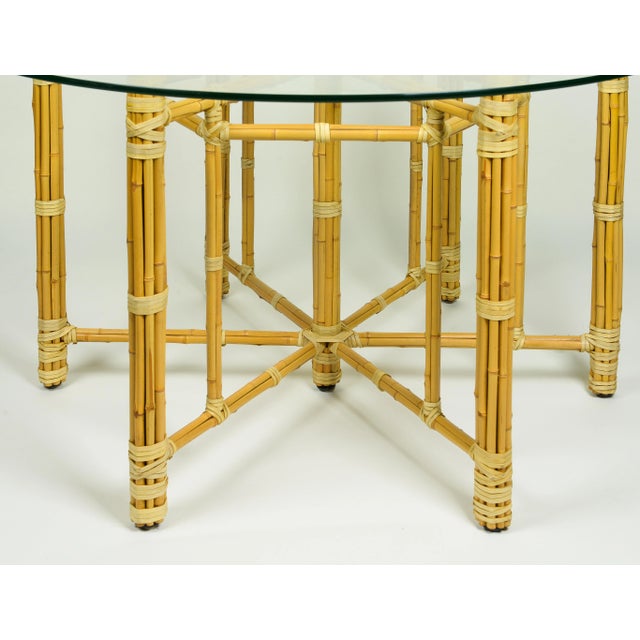 A Bamboo and Glass Round Dining Table | Chairish