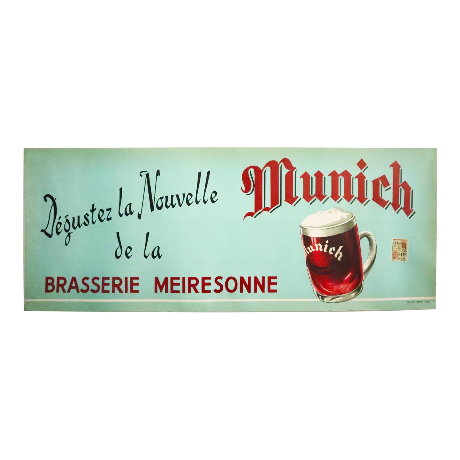 1950s Belgian Alcohol Poster, Munich | Chairish