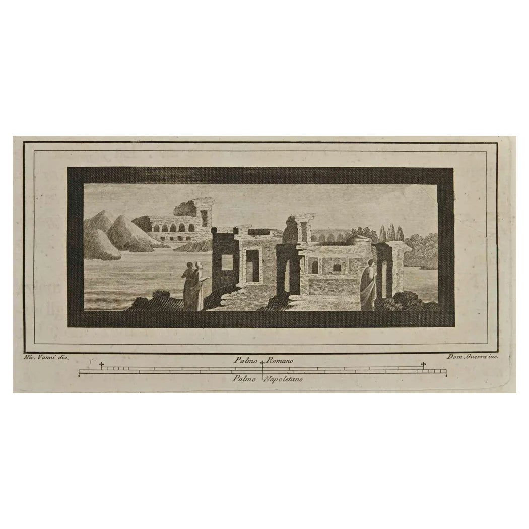 Giovanni Guerra, Roman Temple Fresco, Etching, 18th Century | Chairish