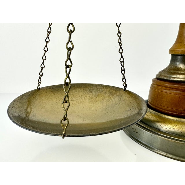 Antique Wood and Brass Tabletop Scales | Chairish