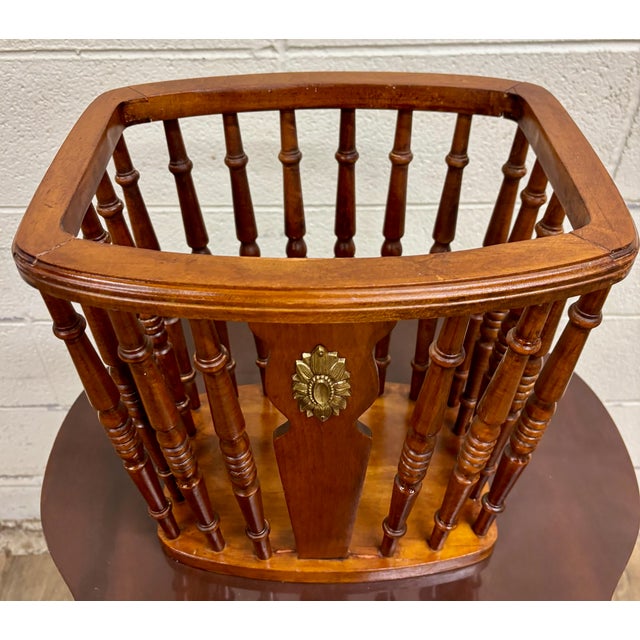 Vintage Tell City Chair Co Maple Spindle Magazine Rack Waste Basket ...