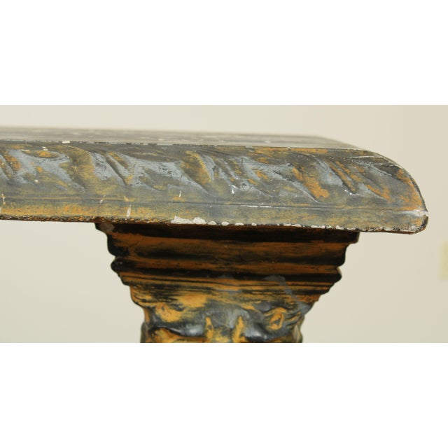 Vintage Cast Stone Winged Griffin Console Table | Chairish