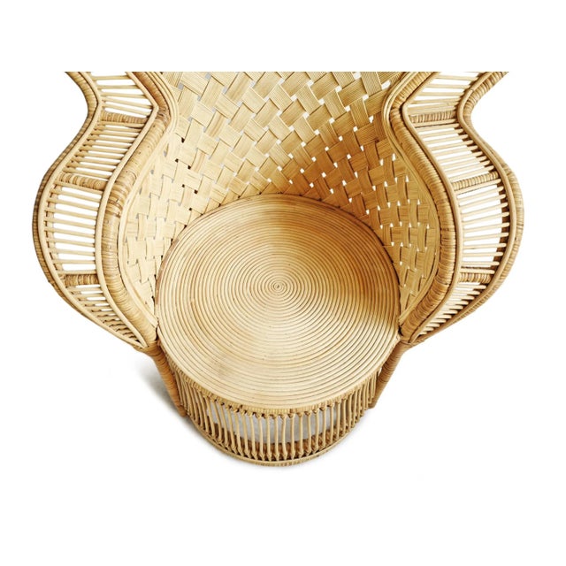 Natural Rattan Basket Fan Chair | Chairish