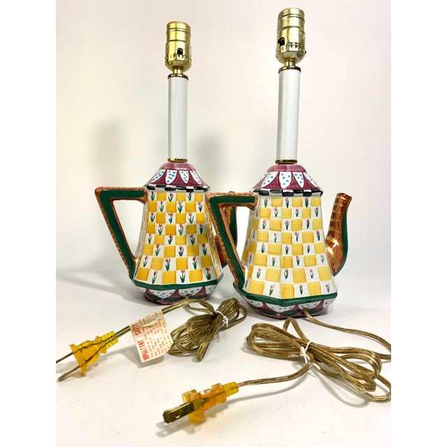 Vintage Mackenzie Childs Style Colorful Checkered Ceramic English ...