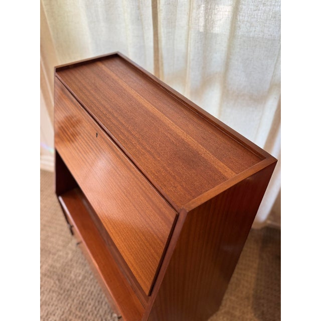 Mid Century Modern Drop Front Bureau Made by Lebus, Circa 1960s. | Chairish