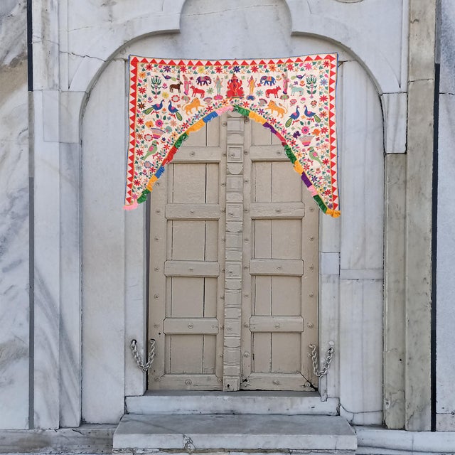 1960s Embroidery Birds & Lords Toran Gate Hanger Door Hanging Indian ...