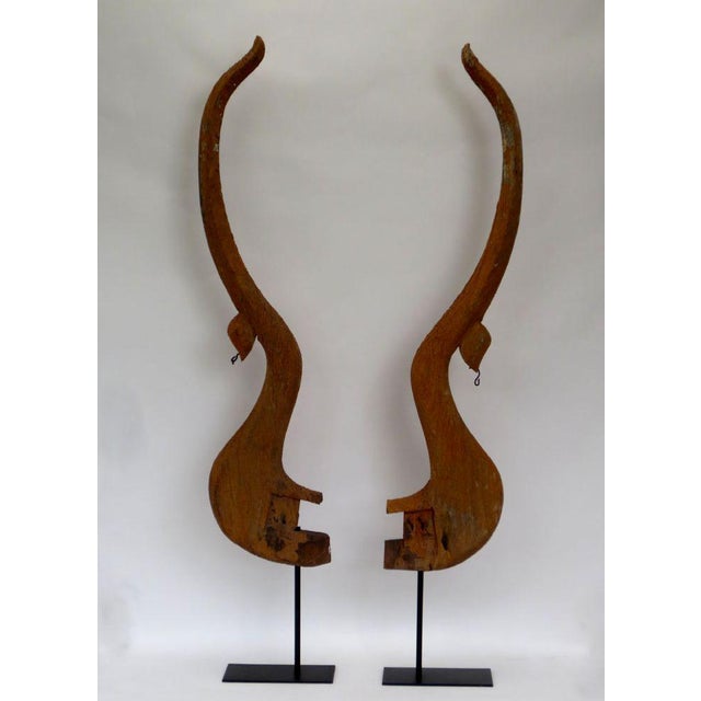 19th Century Wood Chofa Sculptures - a Pair | Chairish