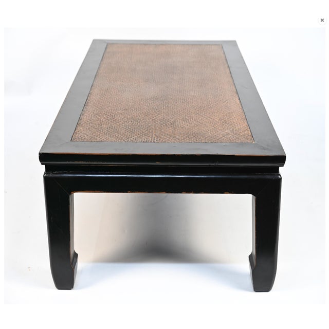Late 20th Century Large Faux Rattan-Top Ming Dynasty Style Rectangular ...