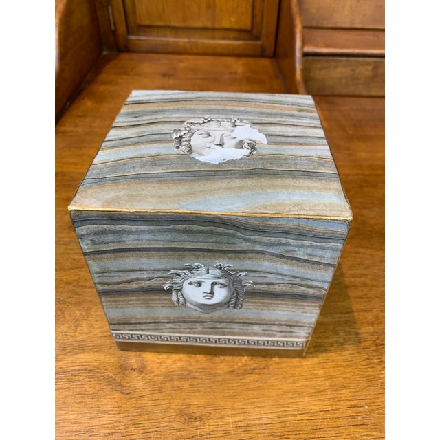 Signed Grand Tour-Style Handmade Faux Marble Cube With Italian Portrait ...