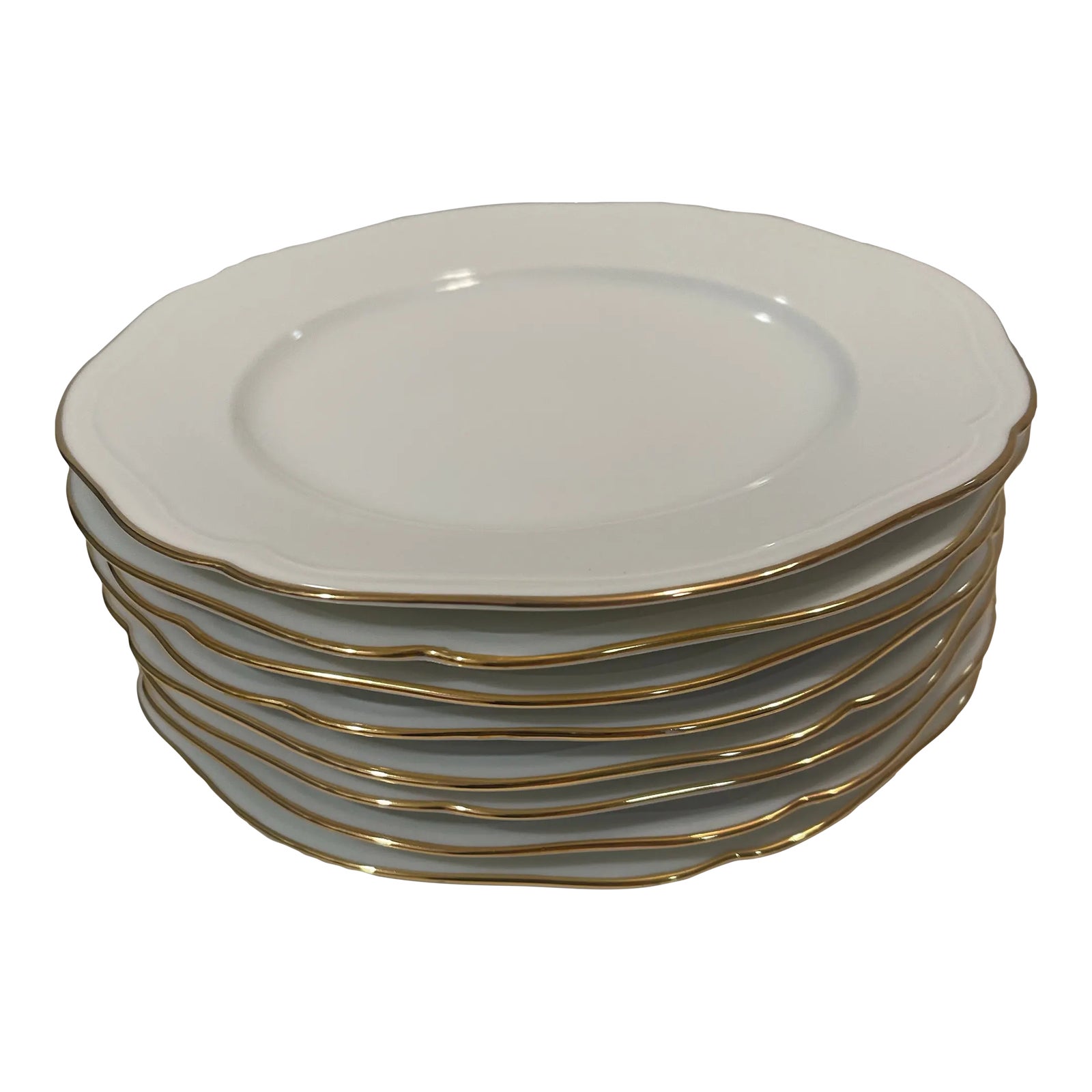 Late 20th Century Mikasa Gold Coin Salad Plates - Set of 8 | Chairish