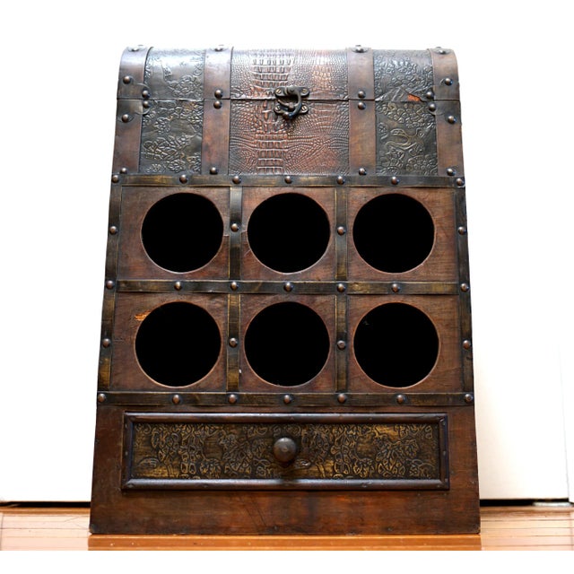 Antique Mahogany & Faux Alligator Cellarette Wine Cabinet | Chairish