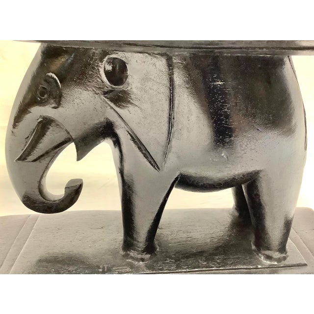 African Ghana Wood Elephant Ashanti Bench | Chairish