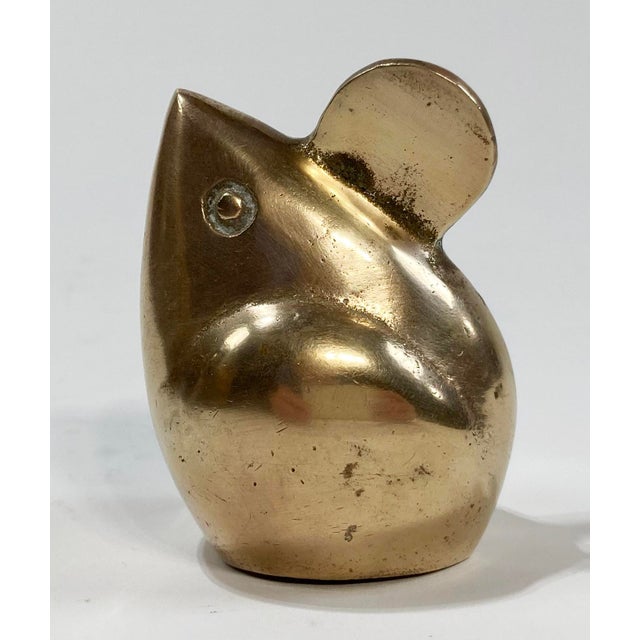 Vintage Solid Brass Mouse Paper Weight | Chairish